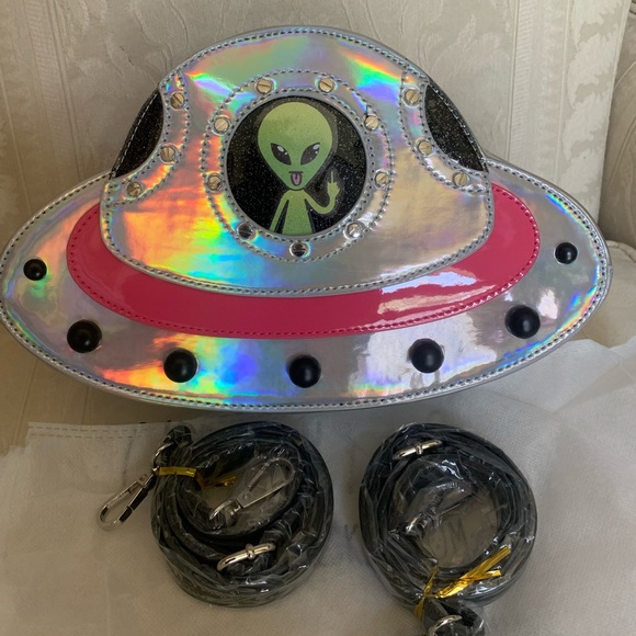 Dolls Kill | Bags | Current Mood Alien Spaceship Ufo Backpack Shoulder ...